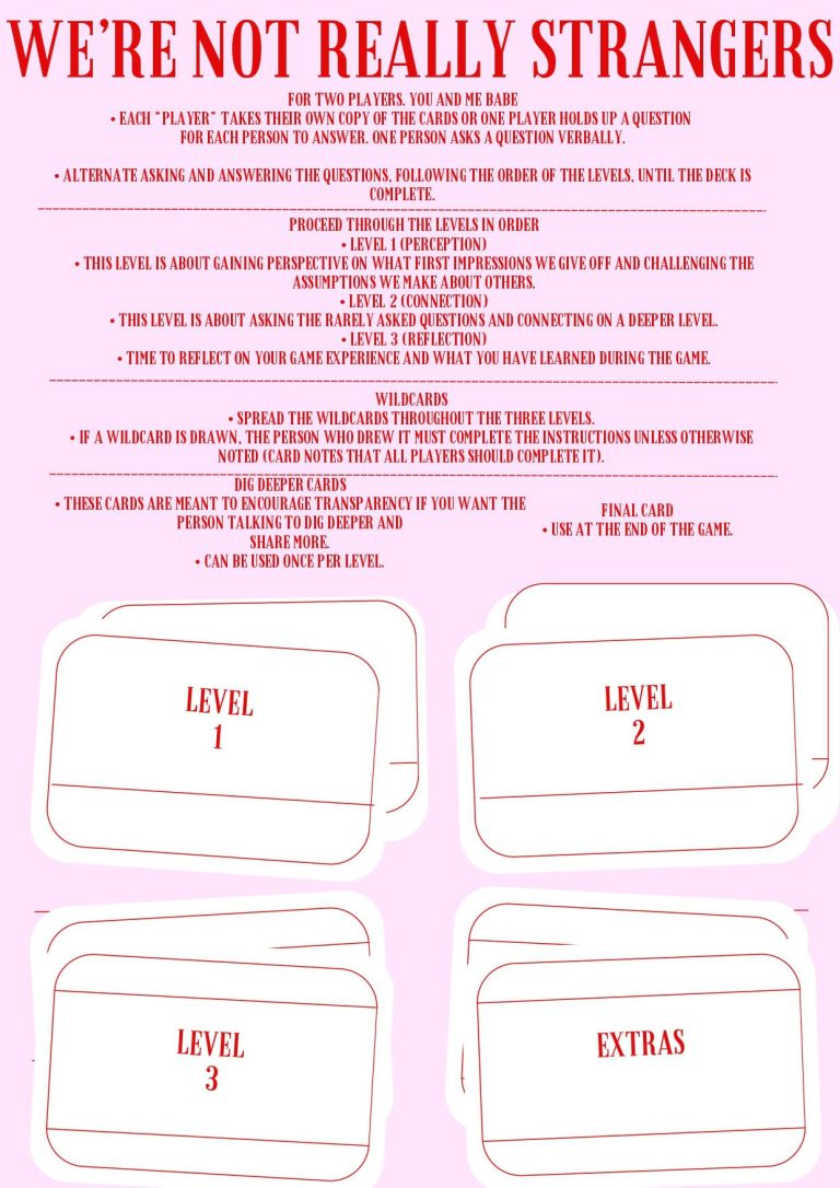 We’re Not Really Strangers Cards PDF Download - EditionCards