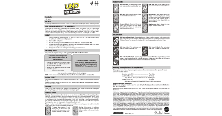 UNO Show ‘Em No Mercy PDF: All Cards & Rules Included! - EditionCards