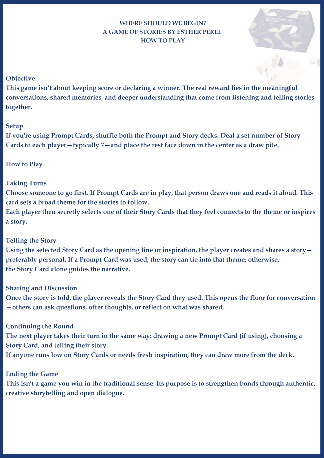 Where Should We Begin Card Game PDF: Just Like Therapy - EditionCards